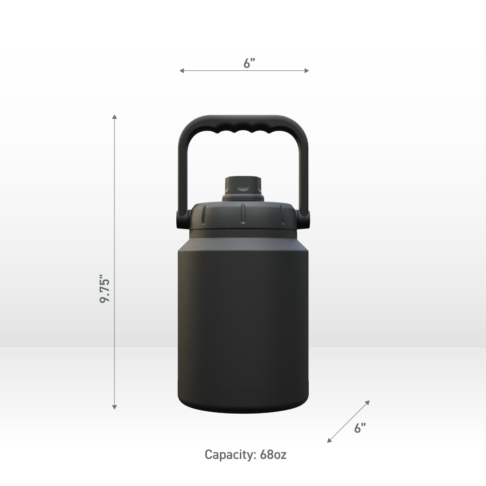 Mighty Jug - Insulated Half Gallon Black Water Jug | ASOBU – ASOBU®
