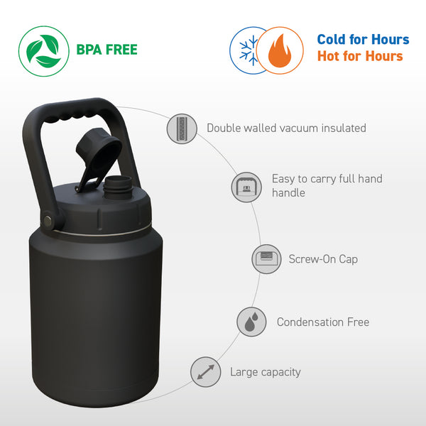 Mighty Jug - Insulated Half Gallon White Water Jug | ASOBU