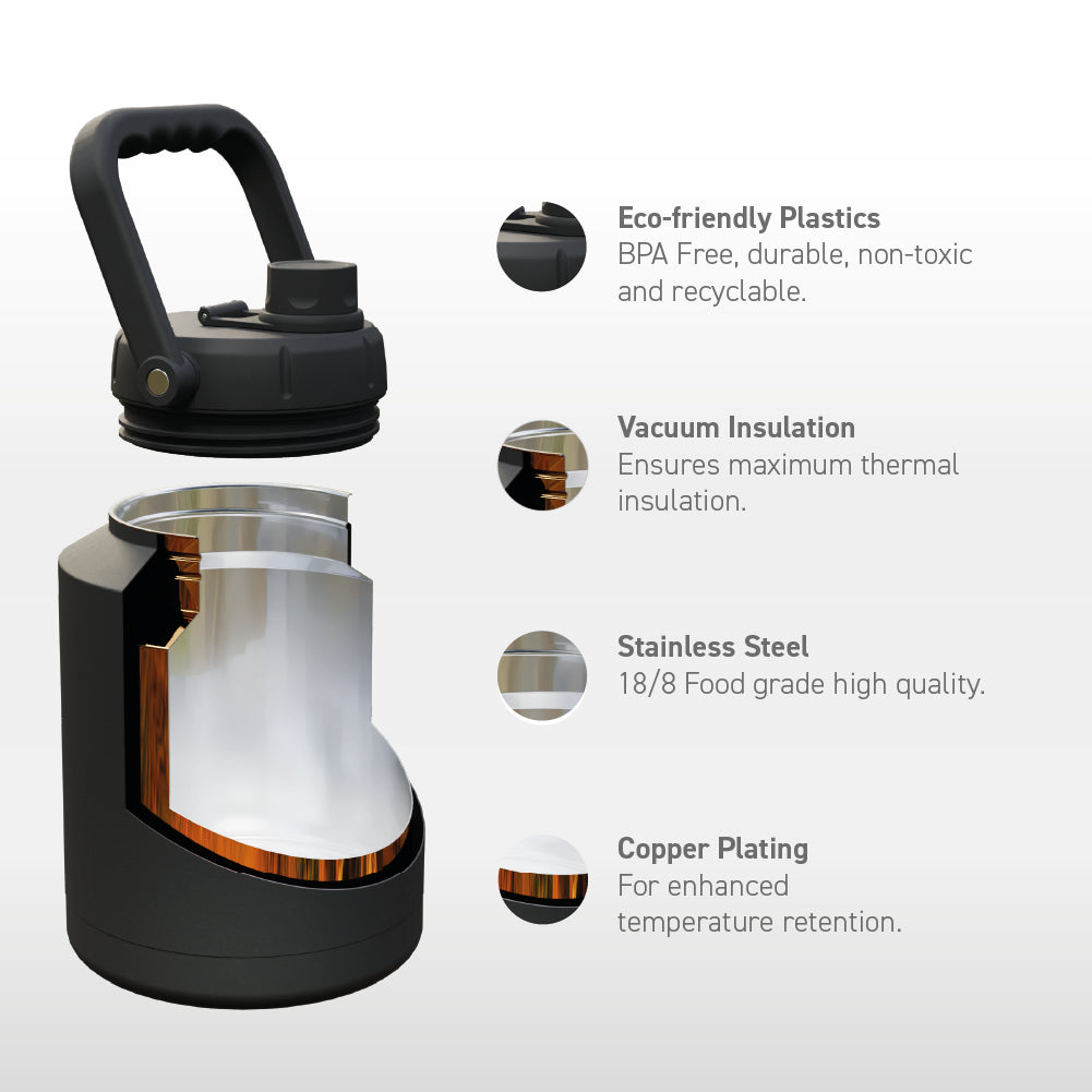 Mighty Jug - Insulated Half Gallon White Water Jug | ASOBU – ASOBU®