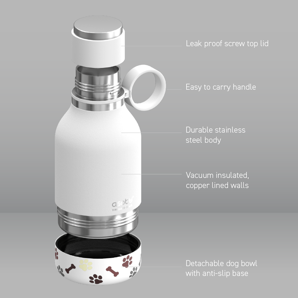 Dog White Bowl Bottle - Dog Water Bottle & Dog Water Dispenser | ASOBU ...
